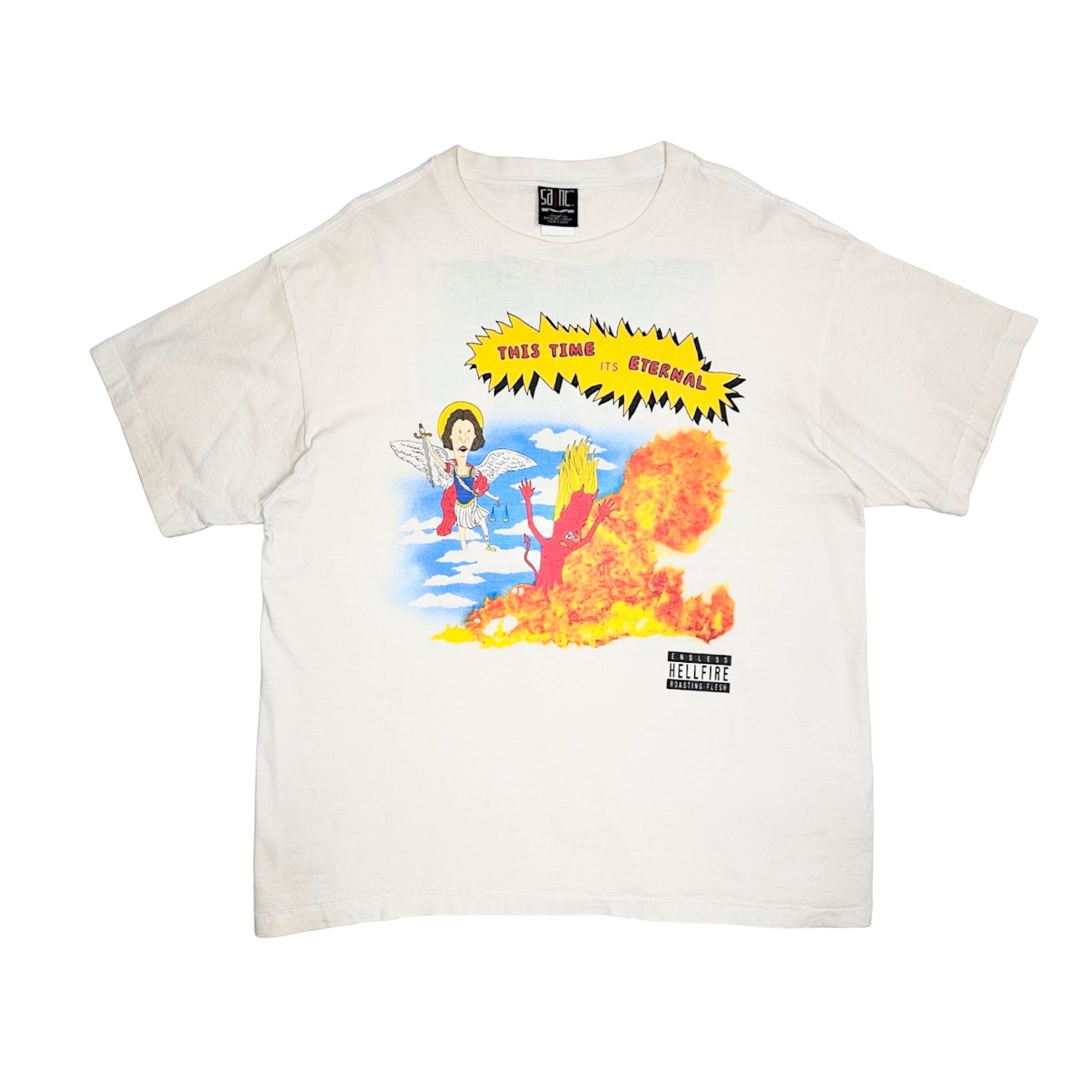Saint Michael Time Is Eternal Short Sleeve Tee Shirt Cream Pre-Owned