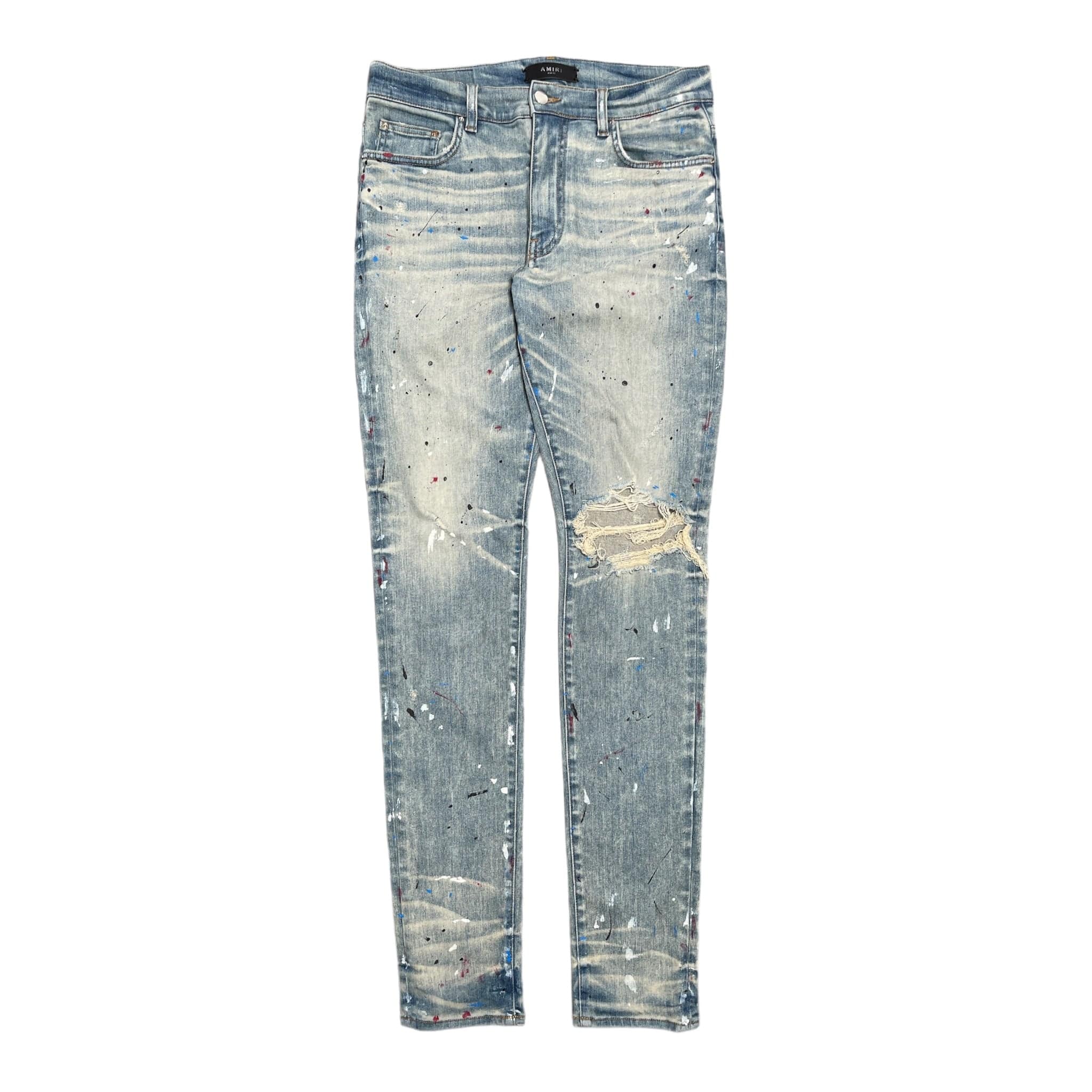 Amiri Paint Splatter Broken Jeans Classic Indigo Pre-Owned