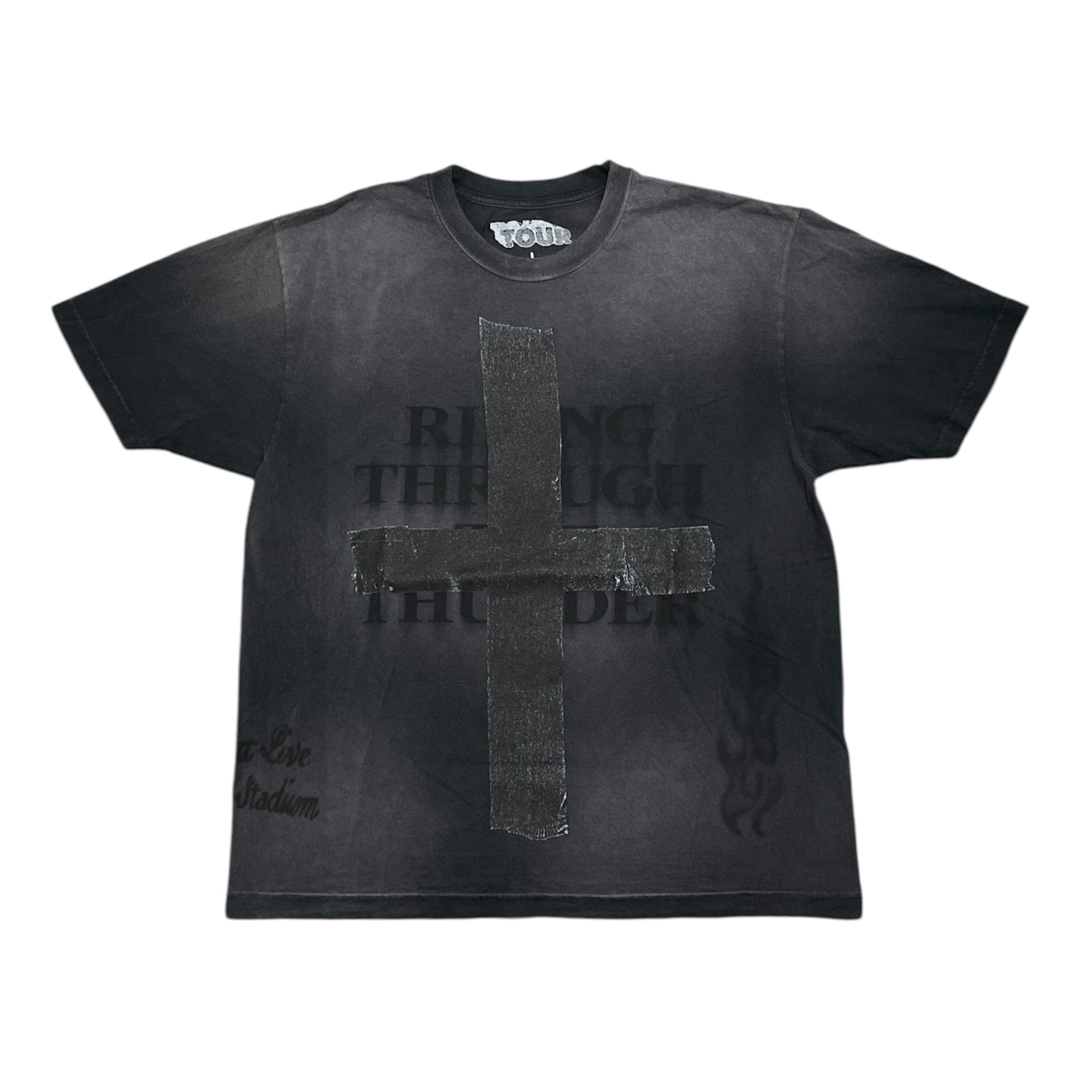 Travis Scott Circus Maximus Cross MetLife Short Sleeve Tee Shirt Black