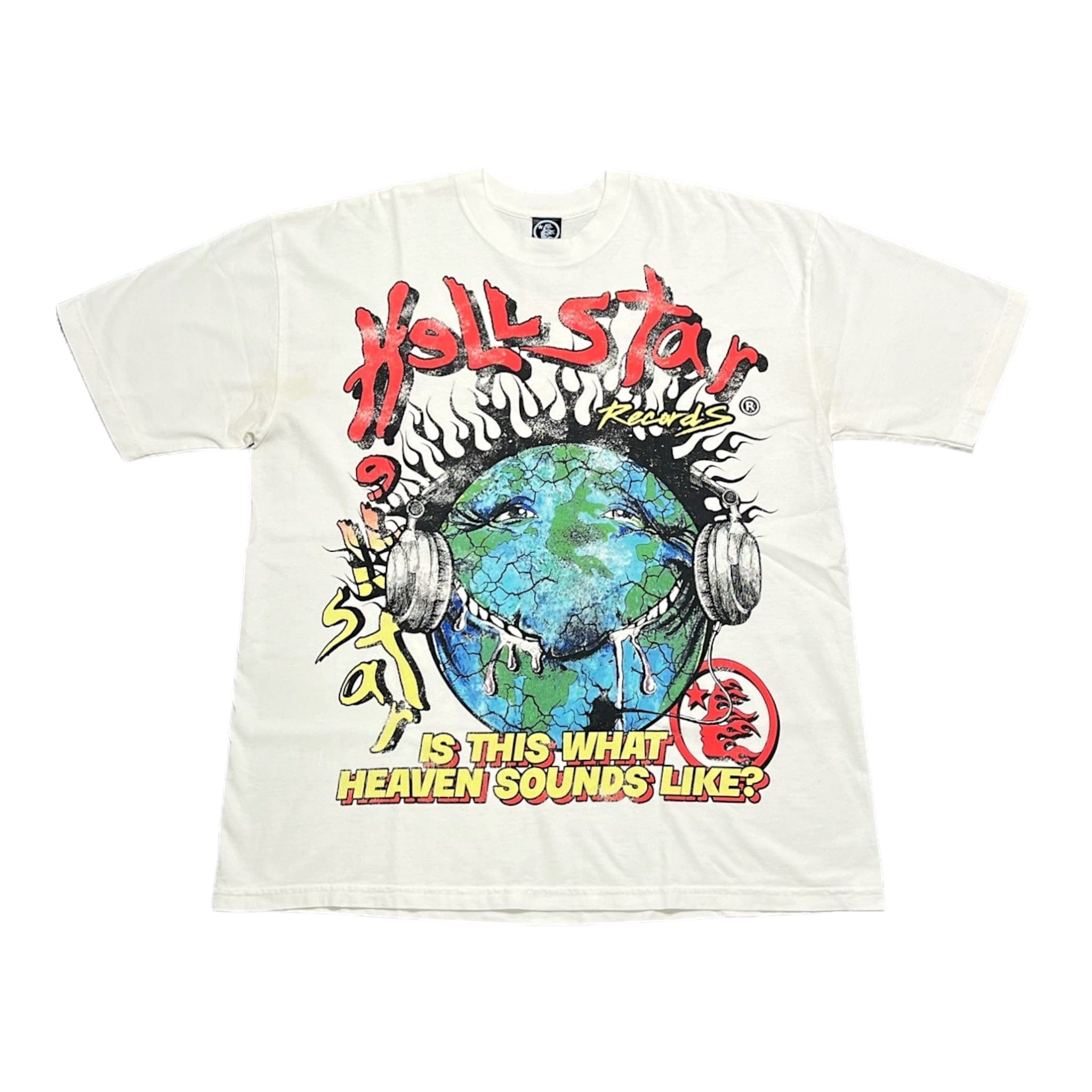 Hellstar Studios Heaven on Earth Short Sleeve Tee Shirt Cream Pre-Owne