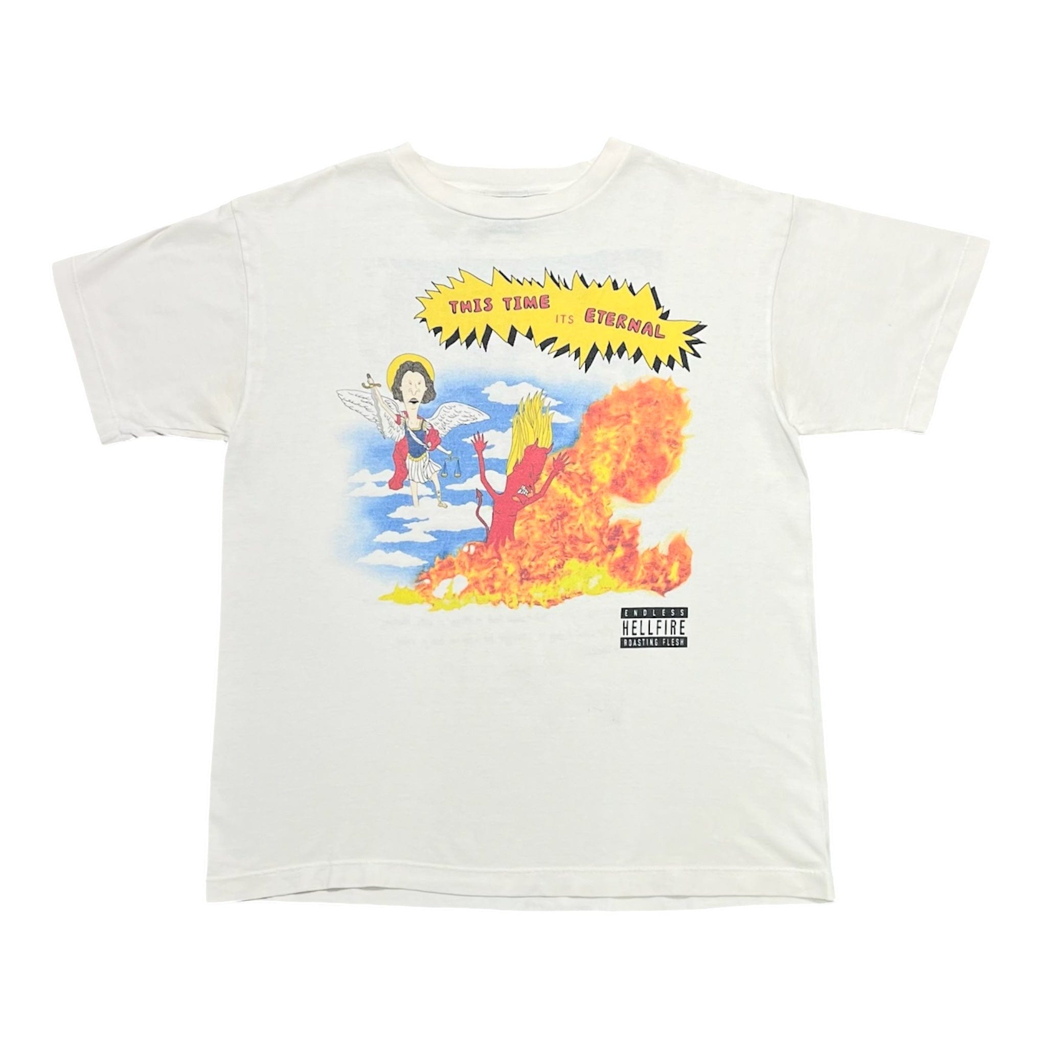 Saint Michael Time Is Eternal Short Sleeve Tee Shirt Cream Pre-Owned