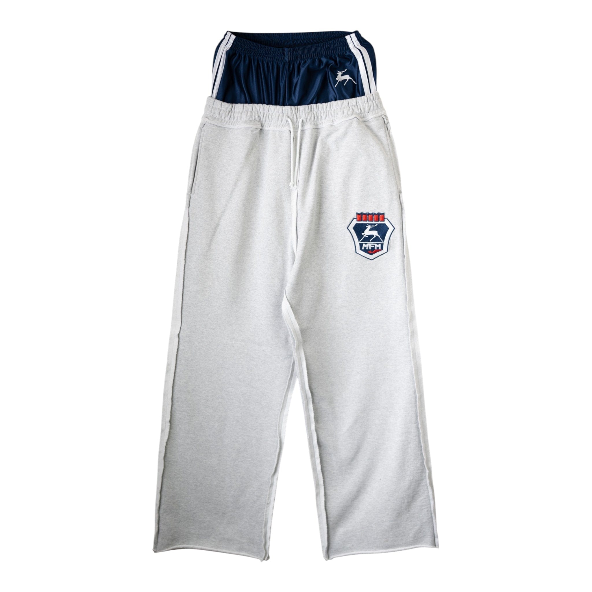 MURD333R FM x Greedy Unit Inside Out Layered Sweatpants Grey Multi Pre