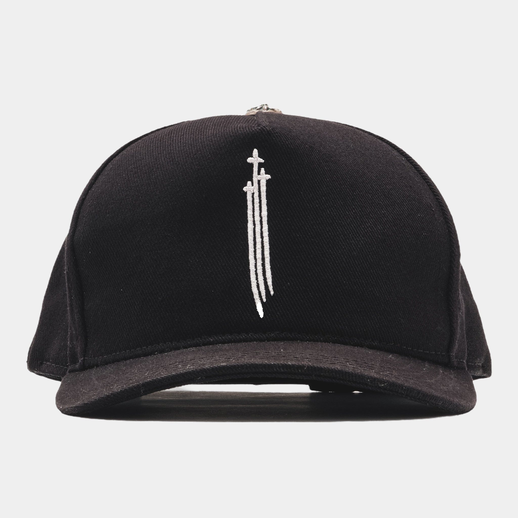 Chrome Hearts Embroidered RS3 Logo Baseball Hat Black White Pre-Owned