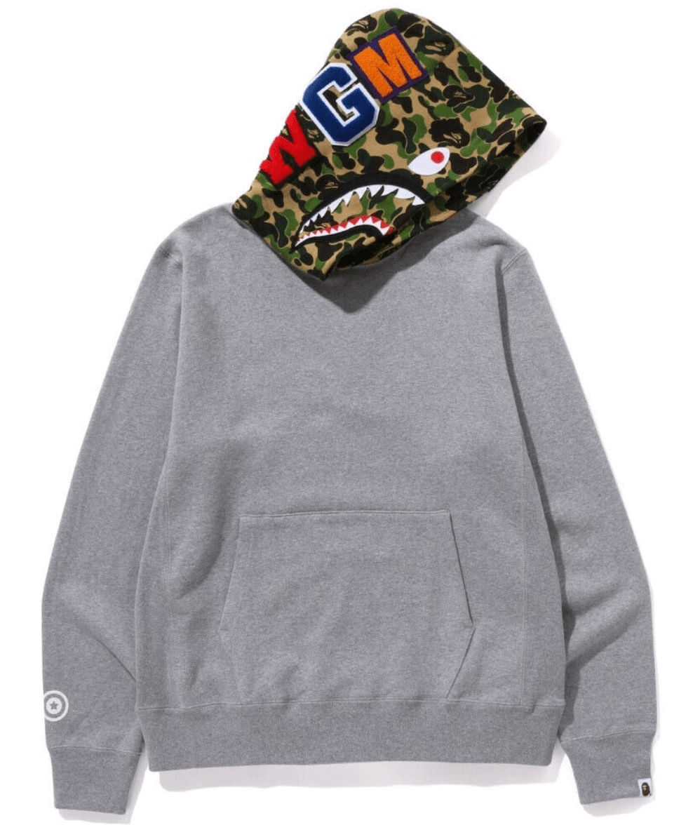 Bape ABC Camo Shark Pullover Hooded Sweatshirt (FW23) Grey