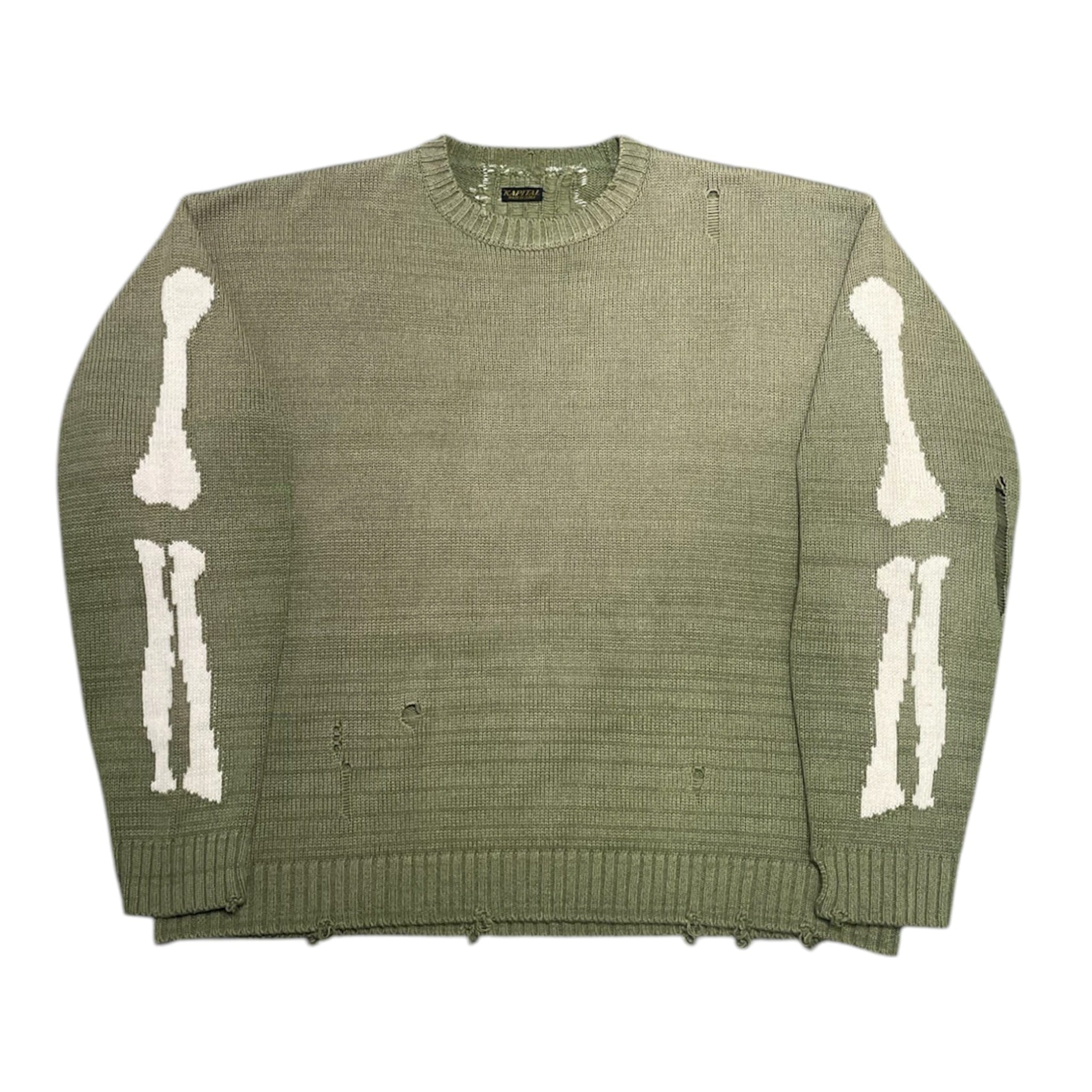 Kapital Bone Knit Sweater Green Pre-Owned